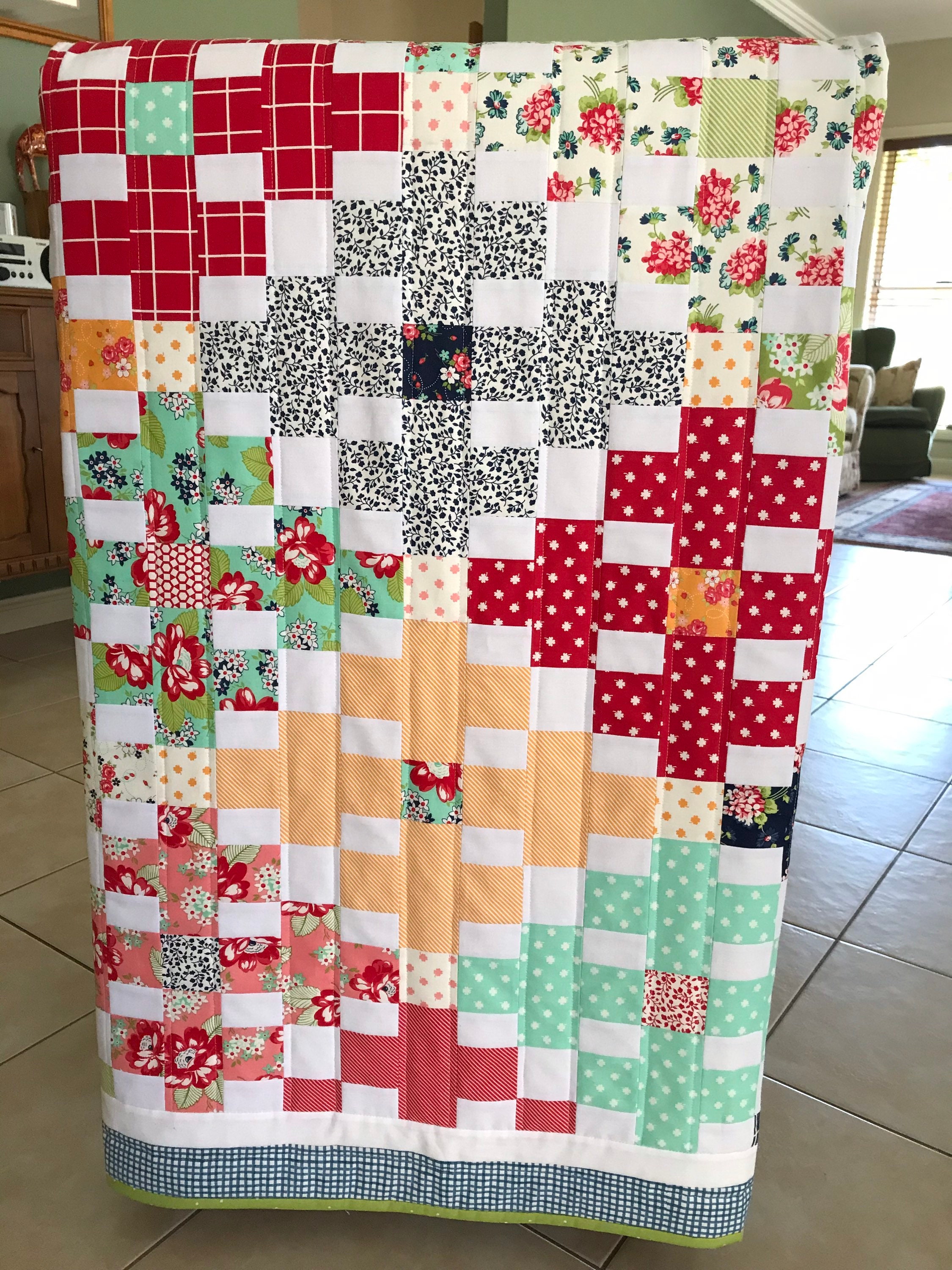 Bright Patchwork Quilt - Etsy