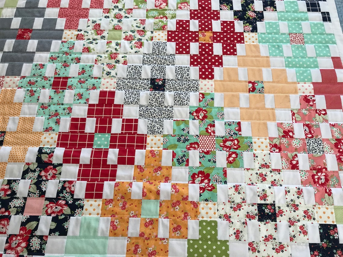 Bright Patchwork Quilt - Etsy