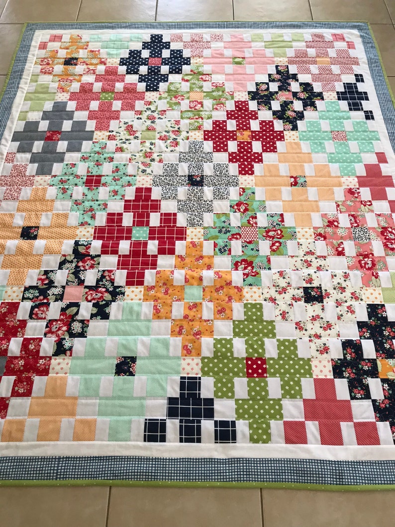 Bright Patchwork Quilt - Etsy