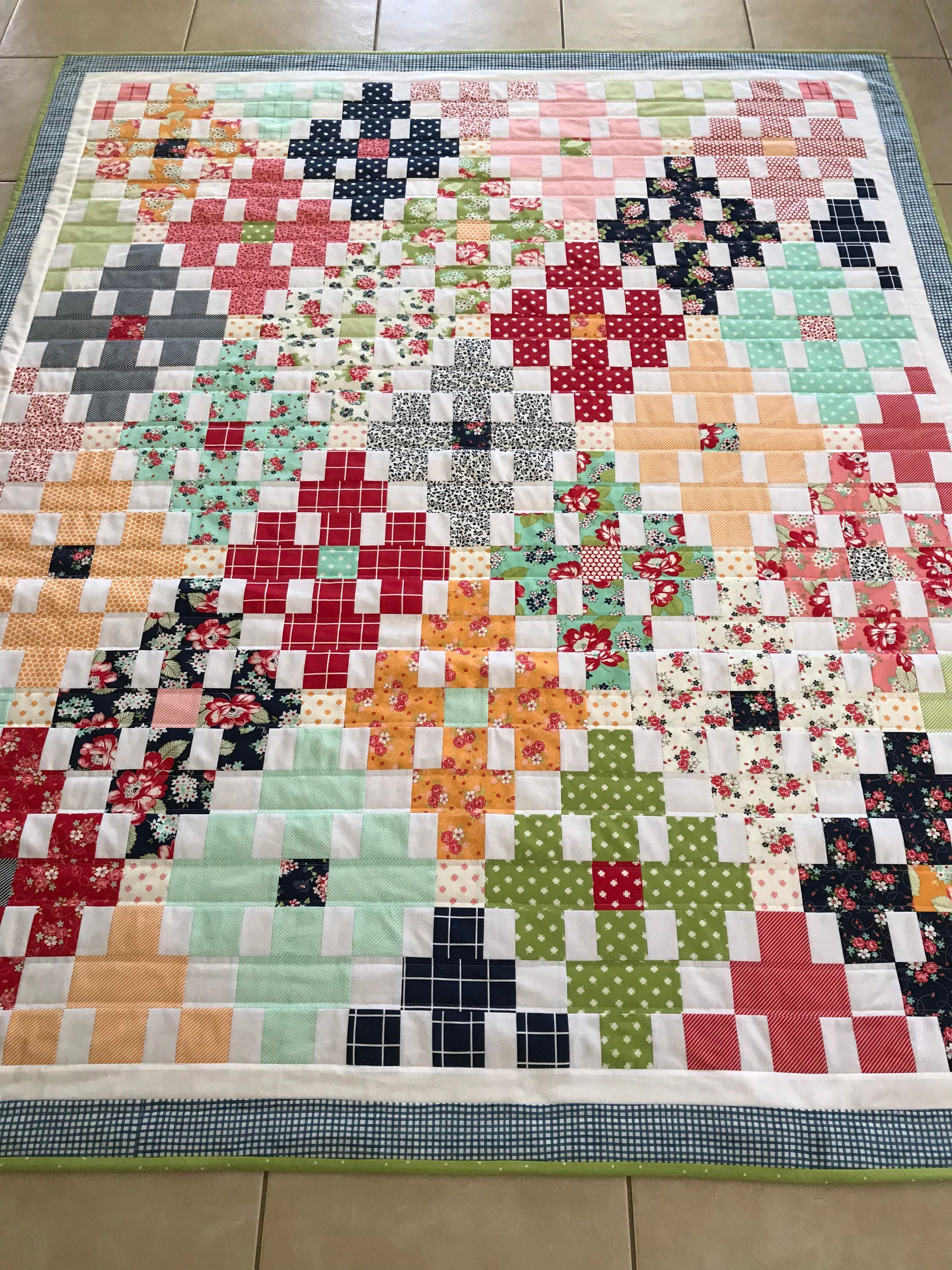 Bright Patchwork Quilt - Etsy
