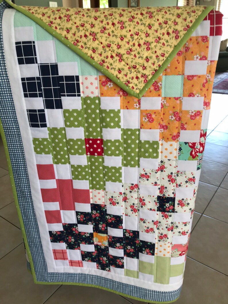 Bright Patchwork Quilt - Etsy