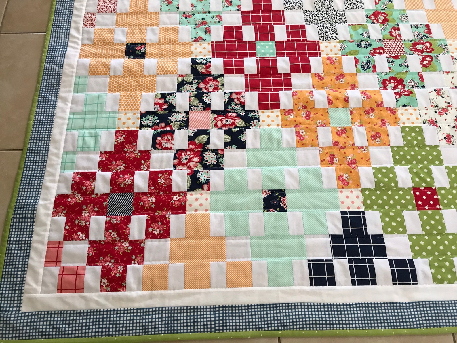 Bright Patchwork Quilt - Etsy