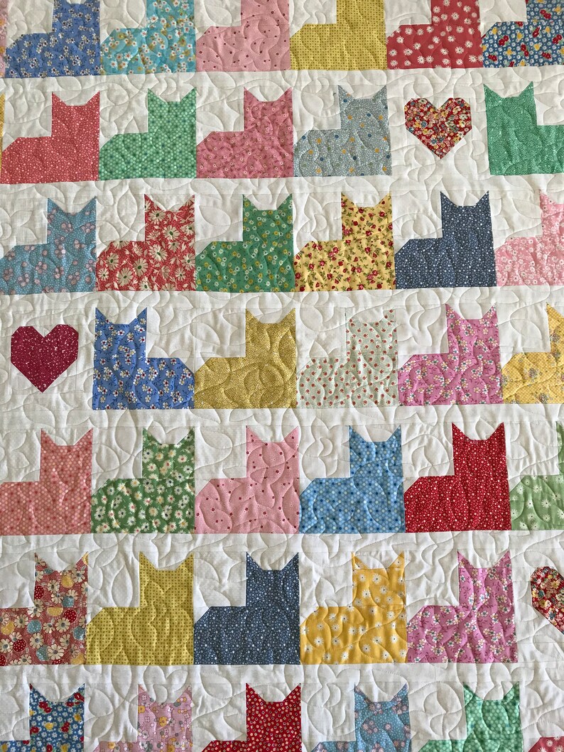 Patchwork Cat Quilt - Etsy