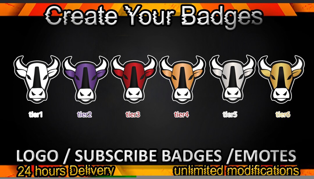 Cow Twitch Sub Badges, Cow Twitch Emotes / Cow Badges for Streamers ...
