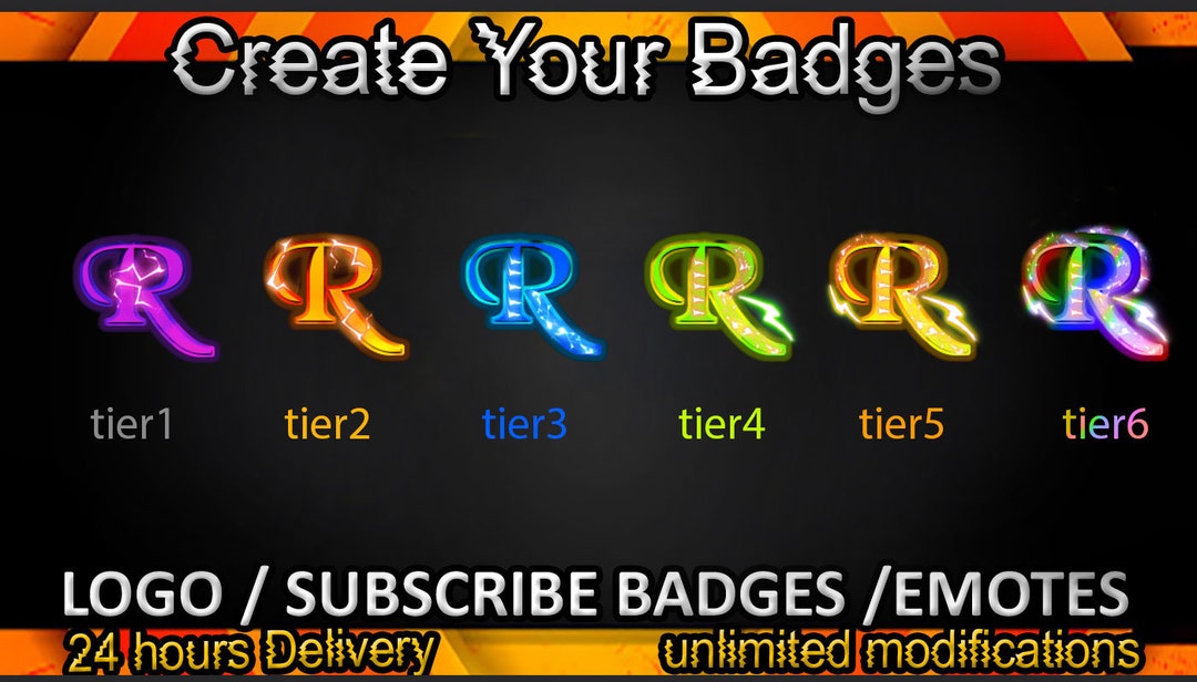 R Twitch Sub Badges, R Twitch Emotes / R Badges for Streamers ...