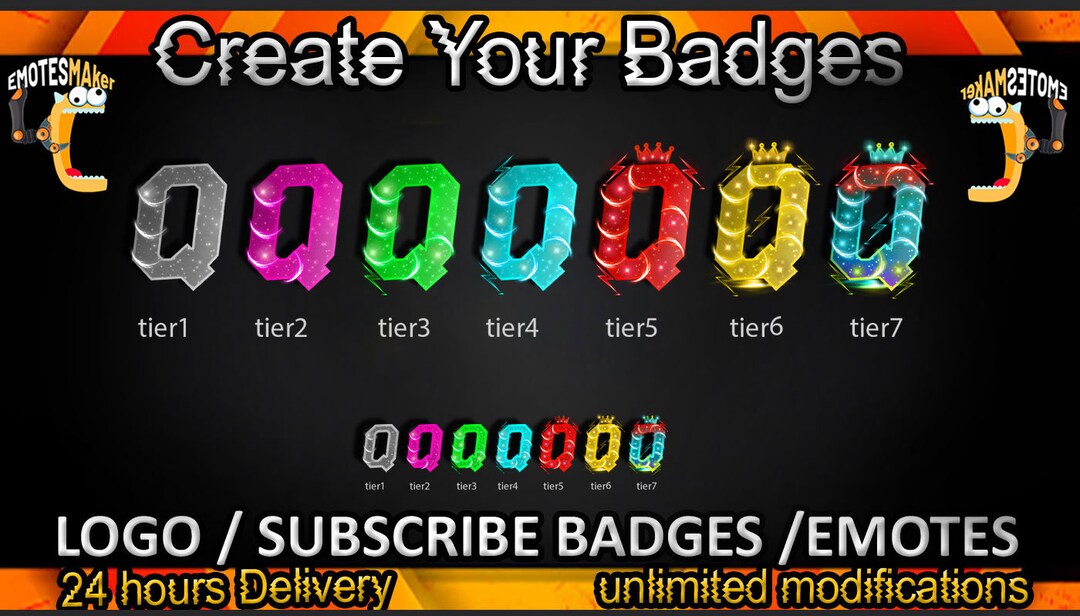 Q Twitch Sub Badges / Q Twitch Emotes / Q Badges for Streamers / Q ...