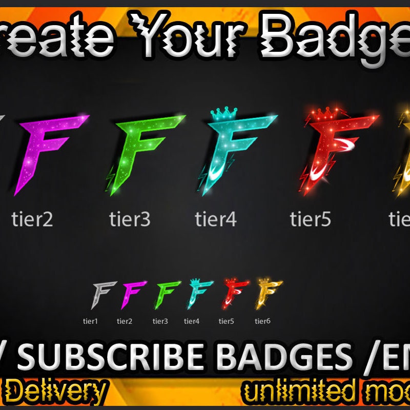 F Sub Badges for Twitch - Etsy