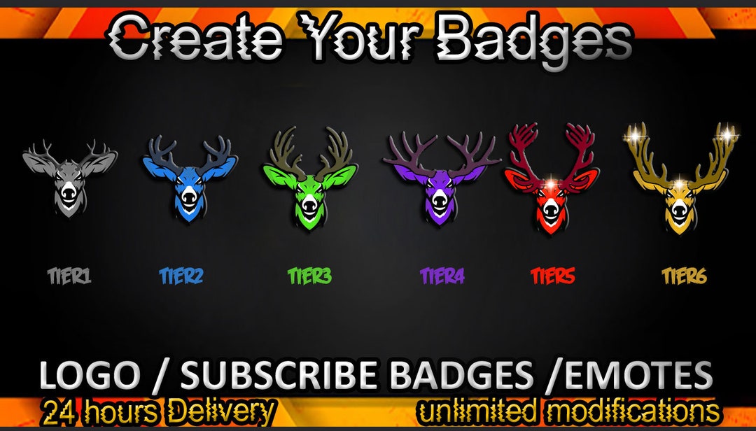 Deer Twitch Sub Badges, Deer Twitch Emotes / Deer Badges for Streamers ...