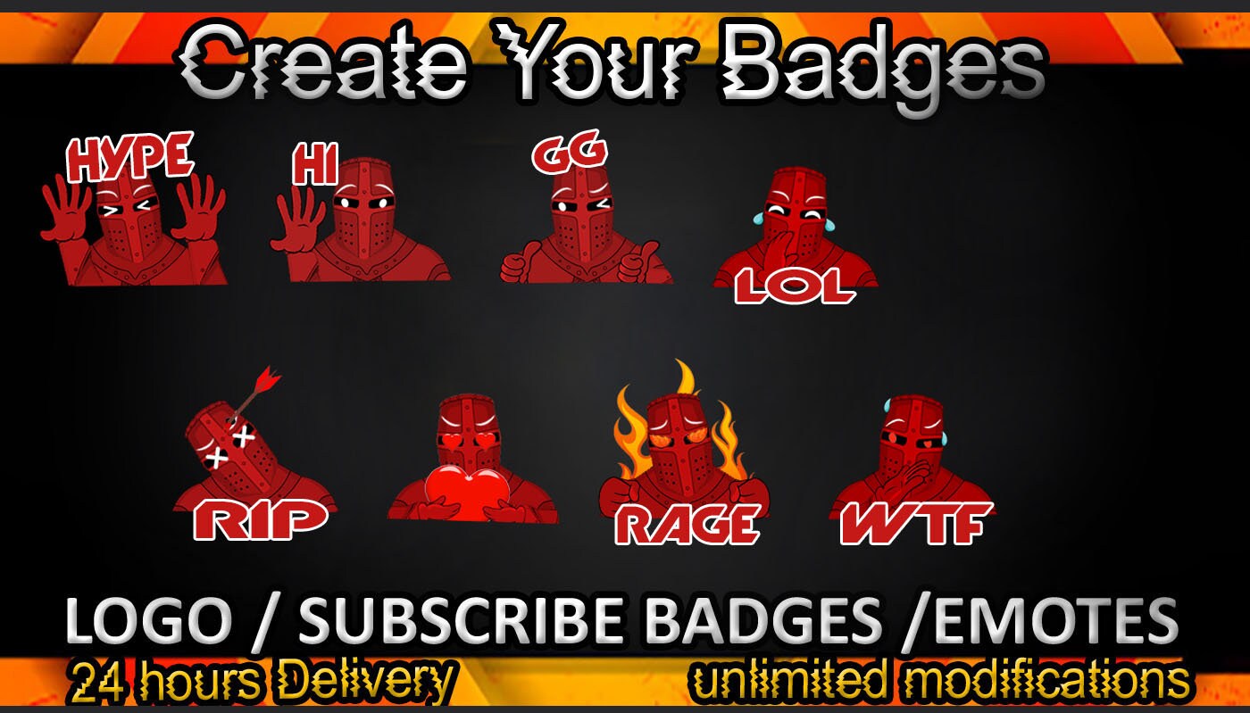Knight Twitch Sub Badges / Knight Twitch Emotes / Knight Badges for ...