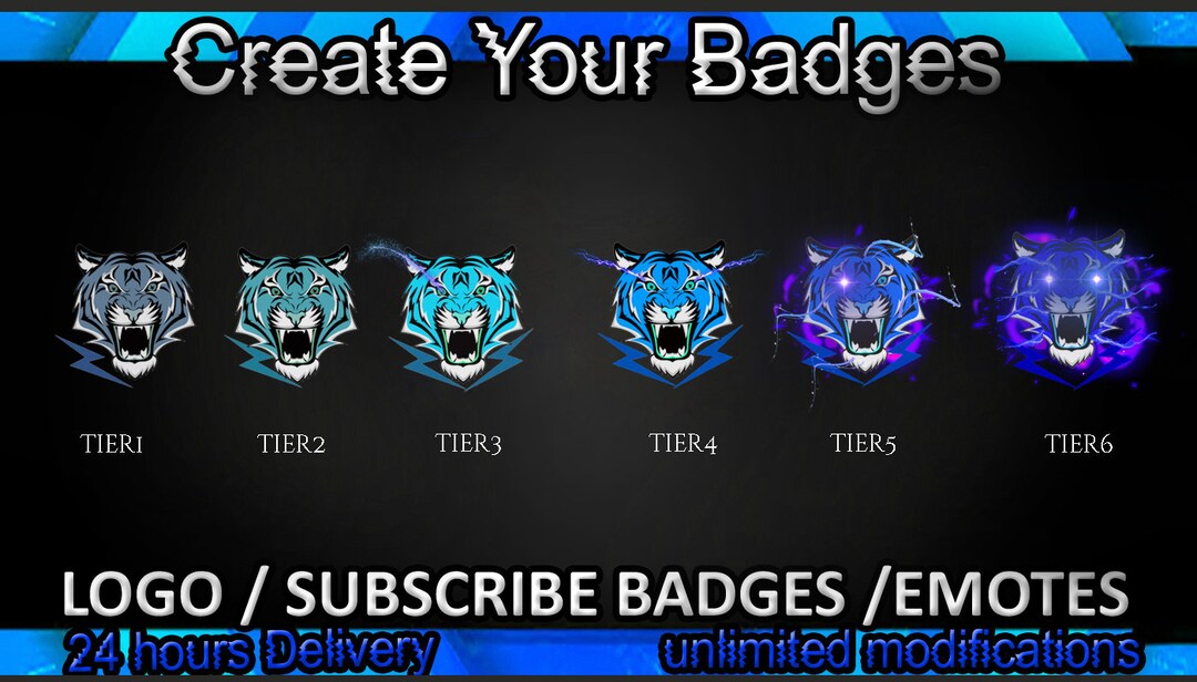 Blue Tiger Twitch Sub Badges, Blue Tiger Twitch Emotes /blue Tiger ...