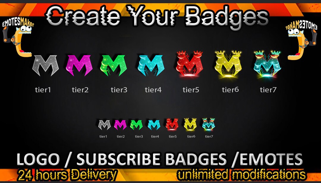 M Twitch Sub Badges / M Twitch Emotes / M Badges for Streamers / M ...