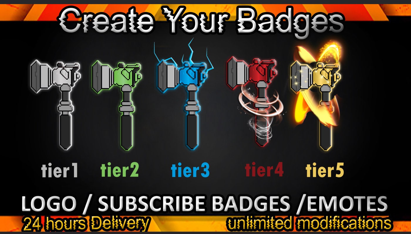 Hammer Twitch Sub Badges, Hammer Twitch Emotes/hammer Badges for ...
