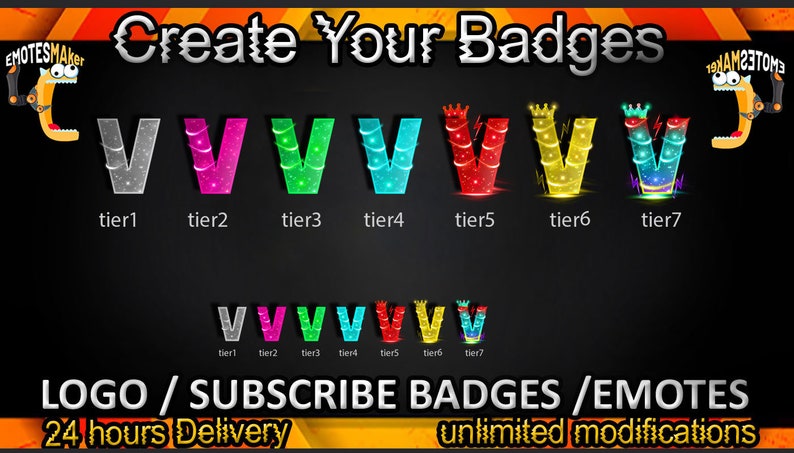 V Twitch Sub Badges / V Twitch Emotes / V Badges for Streamers / V ...