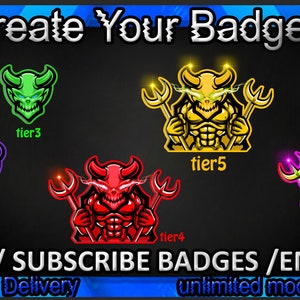 Demon Twitch Sub Badges, Demon Twitch Emote Demon Badges for Streamers ...