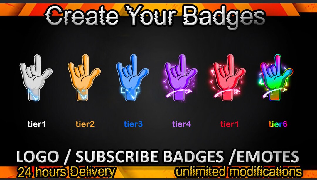 Hand Twitch Sub Badges, Hand Twitch Emotes/Hand Badges für Streamer ...