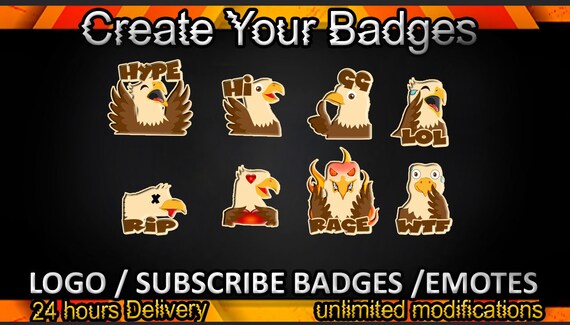 Adler Twitch Sub Badges / Adler Twitch Emotes / Adler - Etsy