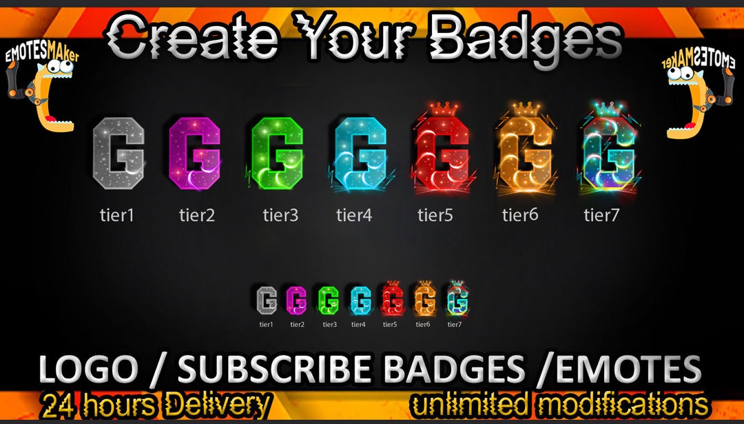 G Twitch Sub Badges / G Twitch Emotes / G Badges for Streamers / G ...