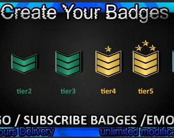 Ranks Twitch Sub Badges / Ranks Twitch Emotes / Ranks Badges for ...
