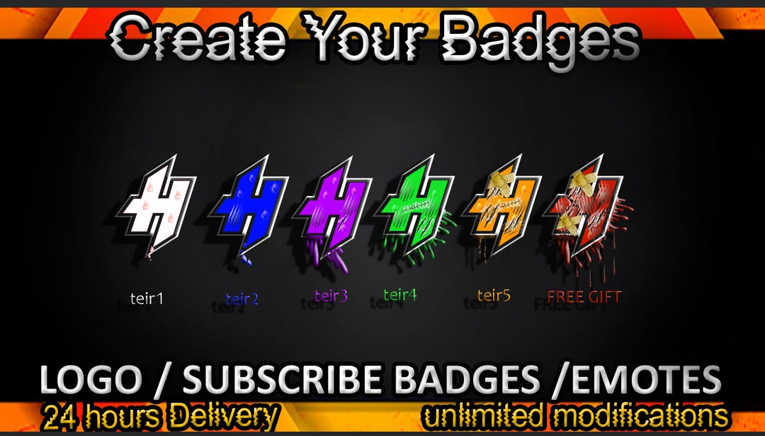 H Twitch Sub Badges, H Twitch Emotes / H Badges for Streamers / H ...