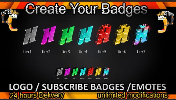H Twitch Sub Badges / H Twitch Emotes / H Badges for Streamers - Etsy