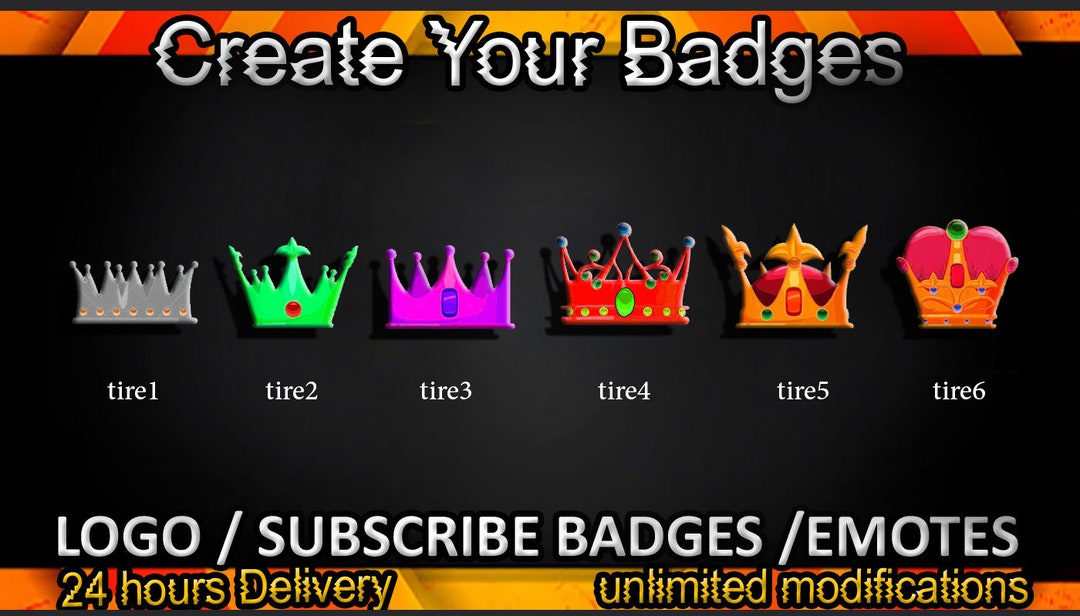 Crown Twitch Sub Badges, Crown Twitch Emotes / Crown Badges for ...