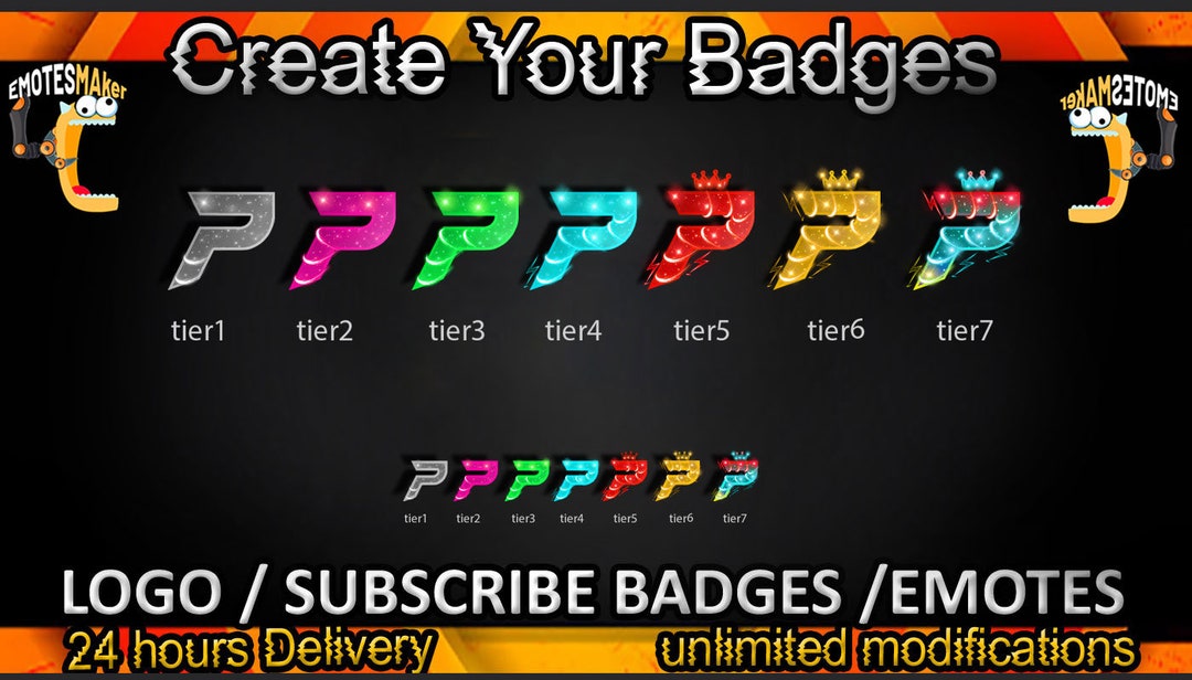 P Twitch Sub Badges / P Twitch Emotes / P Badges for Streamers / P ...
