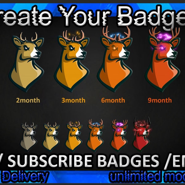 Deer Twitch Subscriber Badges - Etsy