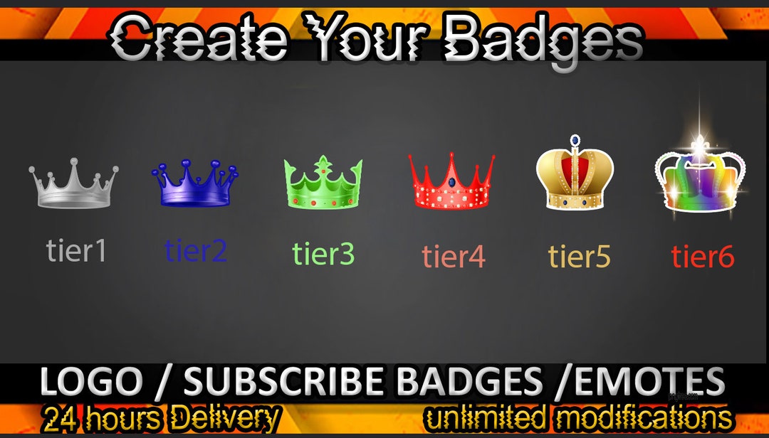 Colorful Crown Twitch Sub Badges, Colorful Crown Twitch Emotes ...