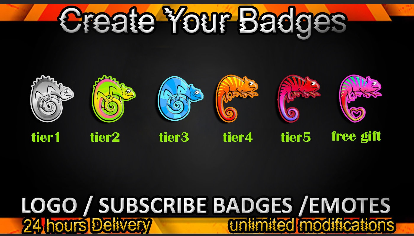 Chameleon Twitch Sub Badges, Chameleon Twitch Emotes/chameleon Badges ...