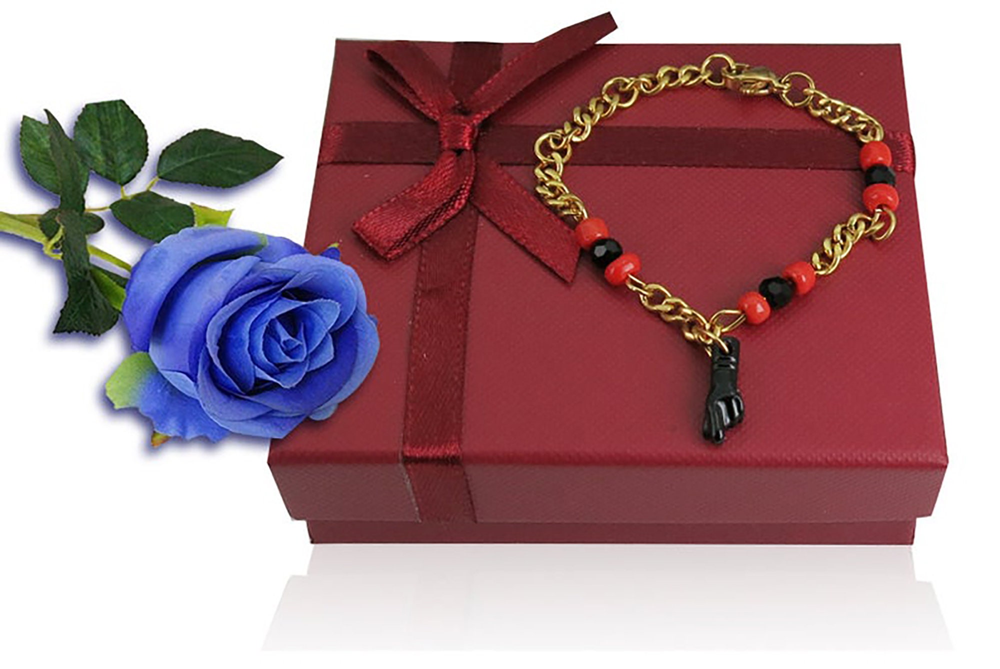 Azabache Bracelet Evil Eye Azabache Black Hand 18K Gold Filled for Baby ...
