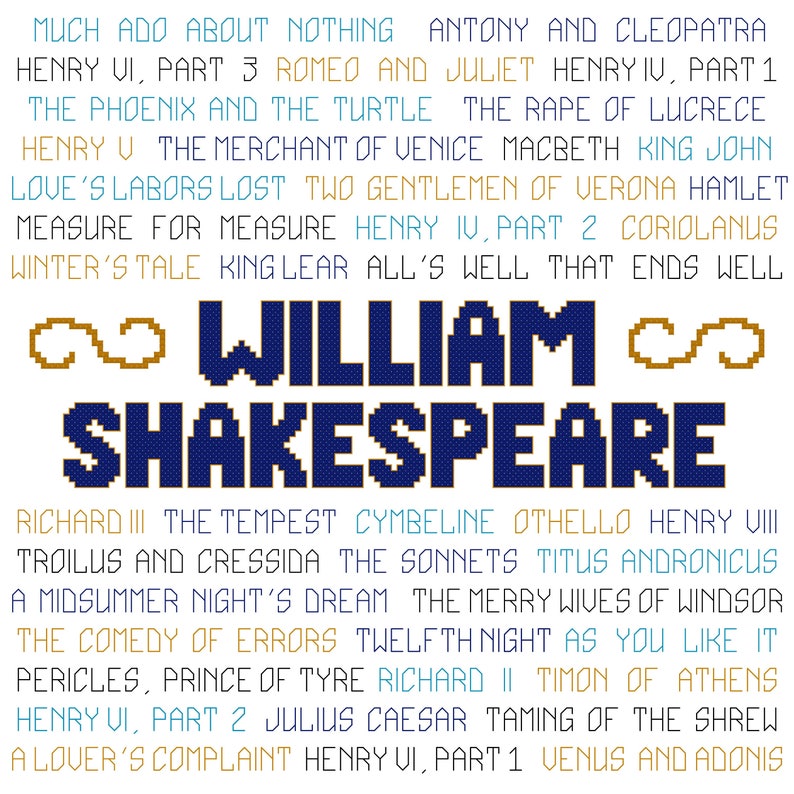 The Works of William Shakespeare Pattern - PDF Pattern - Etsy