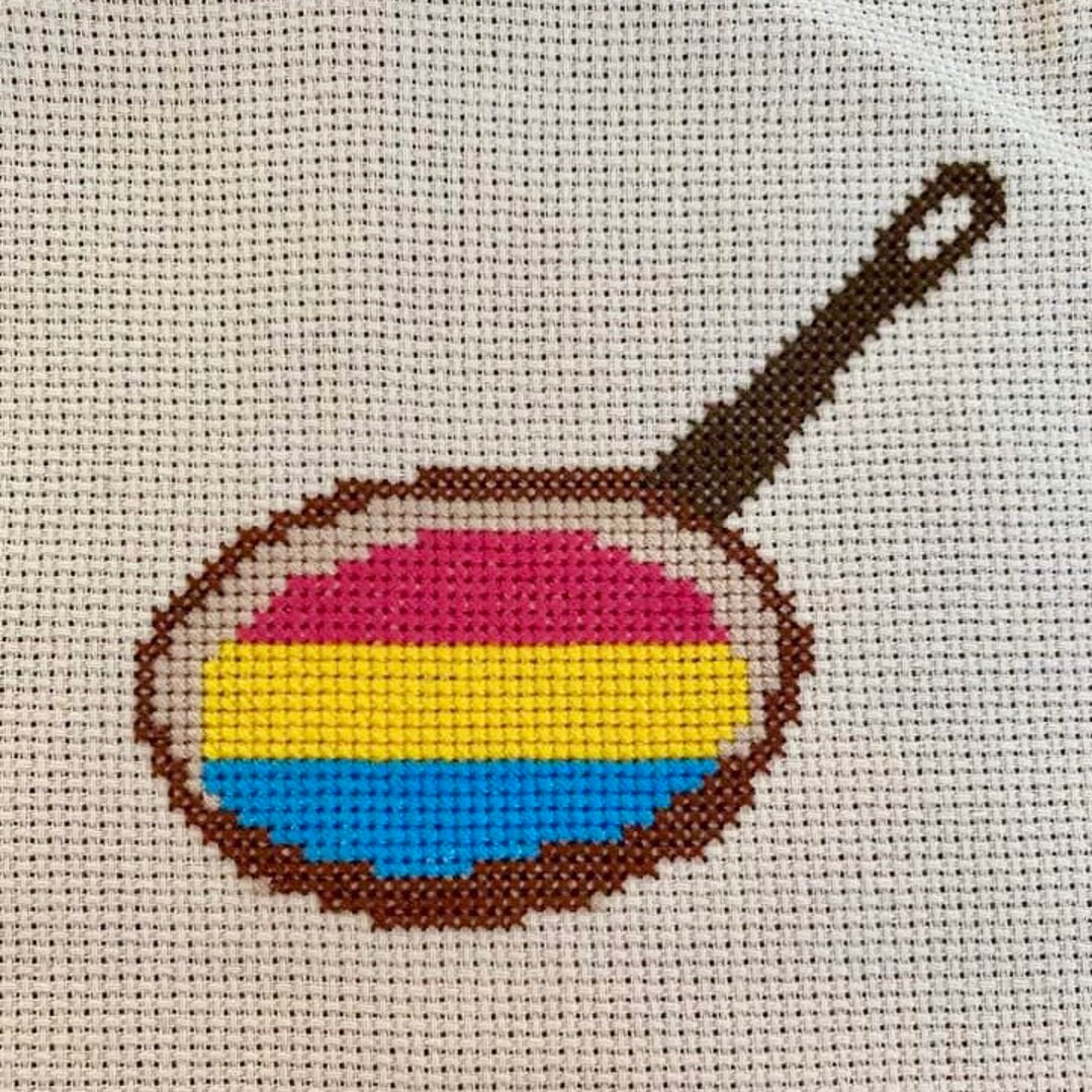 Pansexual Frying Pan Cross Stitch Pattern - PDF Pattern - Etsy