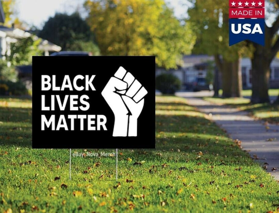 Black Lives Matter BLM Fist Double Sided Yard Sign Free BLM - Etsy