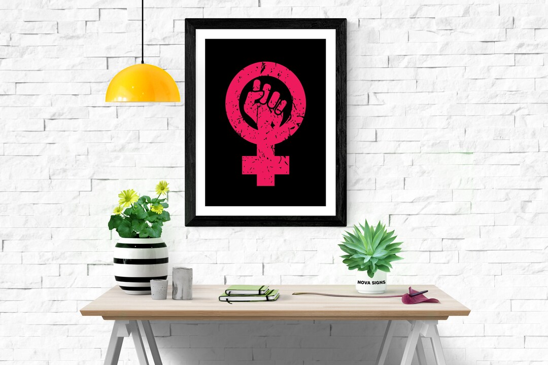 Pink Feminist Symbol Poster / Feminist Wall Art + Free Stickers - Etsy
