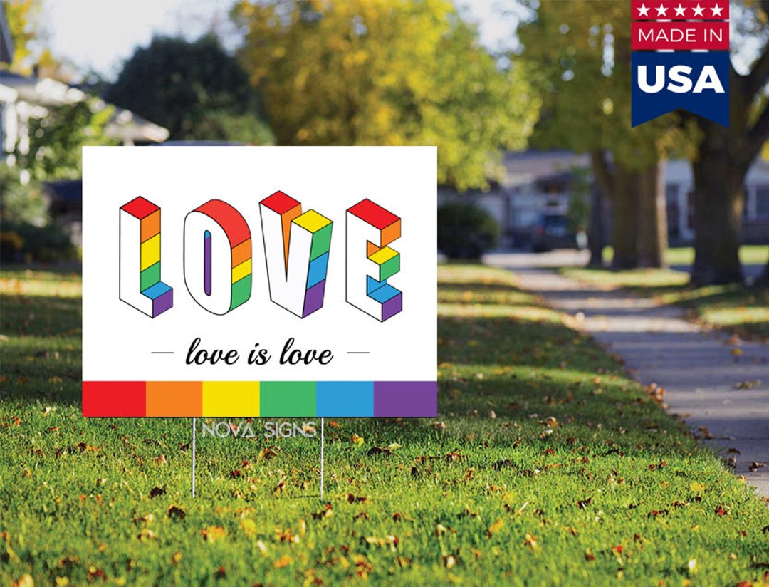 Love is Love LGBTQ Rainbow Sign, Window, Yard Sign Double Sided ...