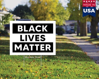 Black Lives Matter BLM Yard Sign Double Sided weatherproof | Etsy