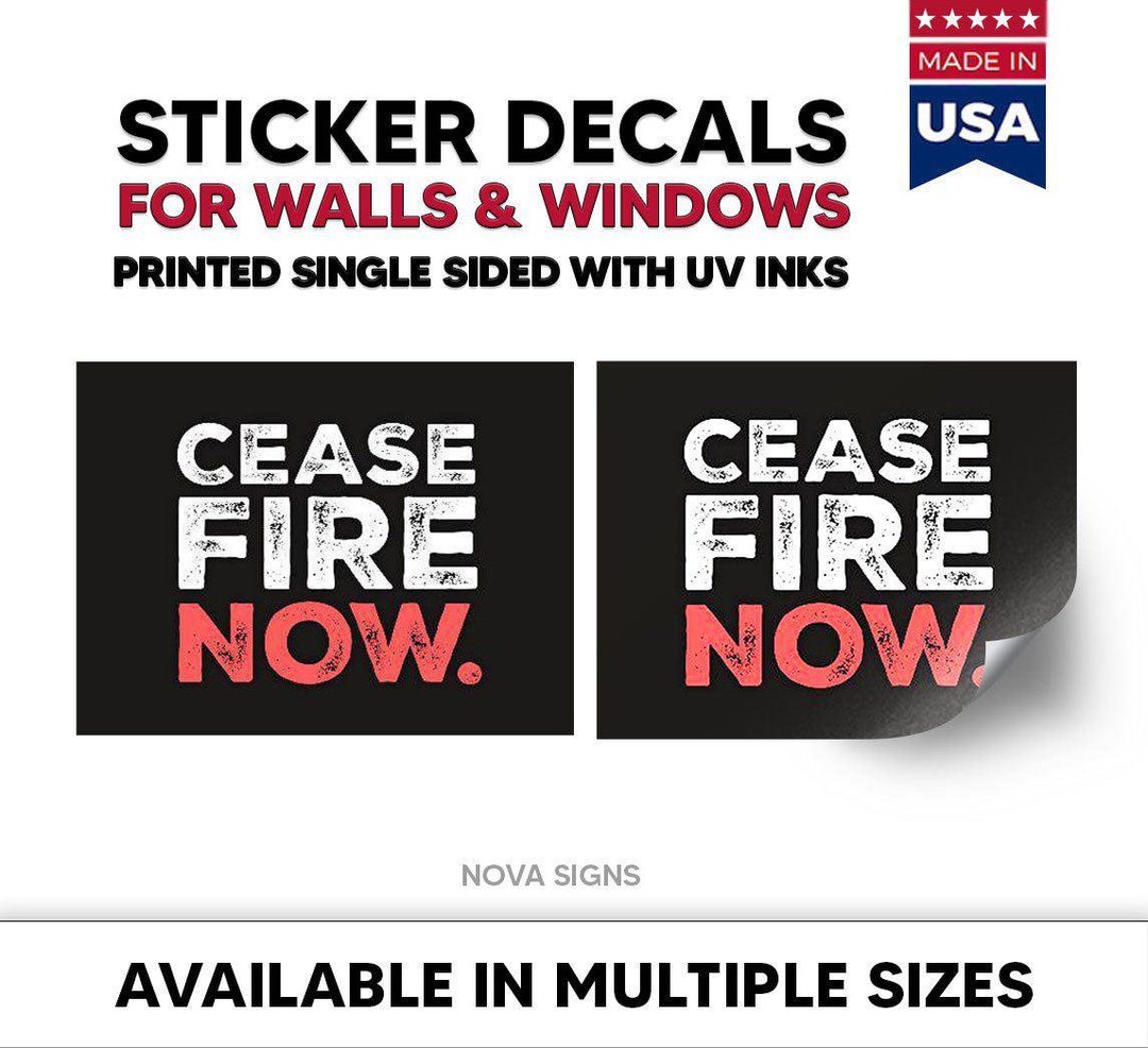 Ceasefire Now Vinyl Adhesive Decals // Stickers - Etsy