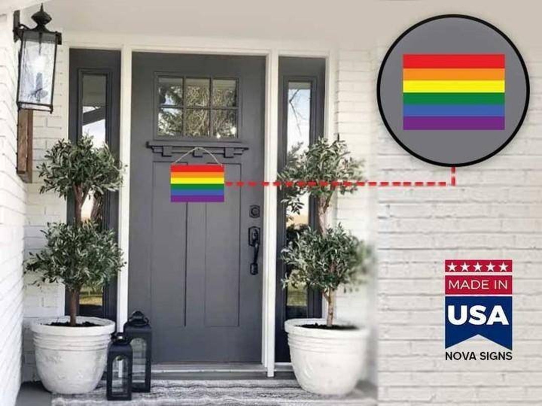 LGBTQ Rainbow Flag Pride Door Sign // Wall Art (weatherproof) - Etsy