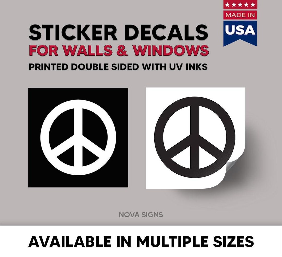 Peace Symbol Vinyl Adhesive Decals // Stickers - Etsy
