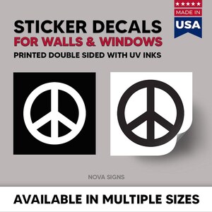 Peace Symbol Vinyl Adhesive Decals // Stickers - Etsy