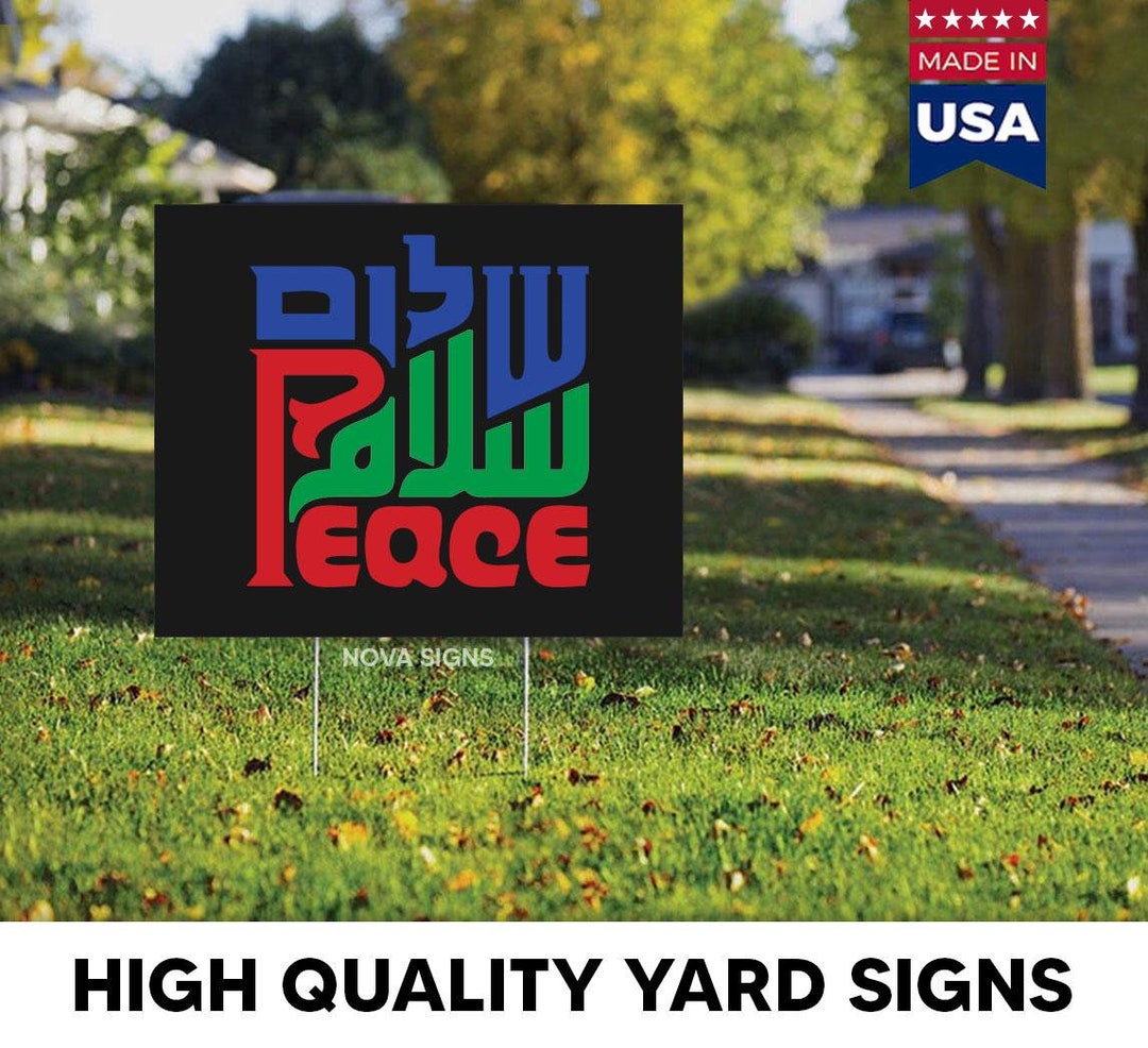 Peace in Hebrew, Arabic & English // Peace in the Middle East Sign ...