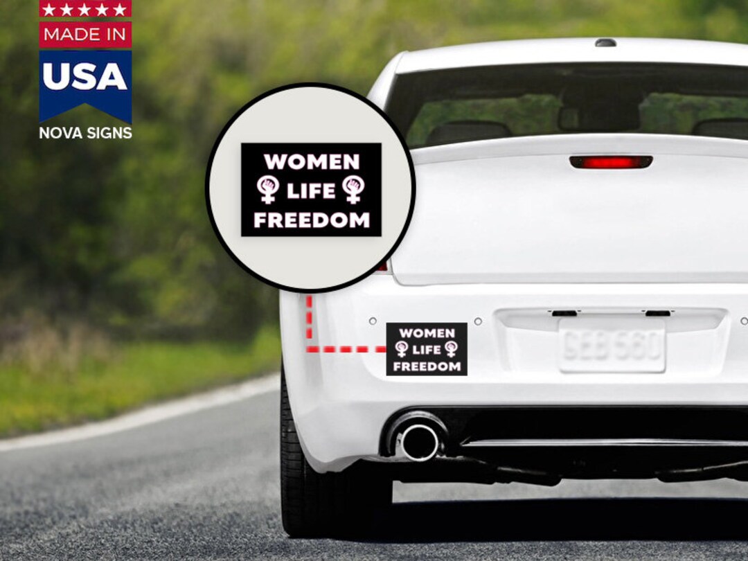 Women Life Freedom Bumper Stickers // Women's Rights Symbol Vinyl ...