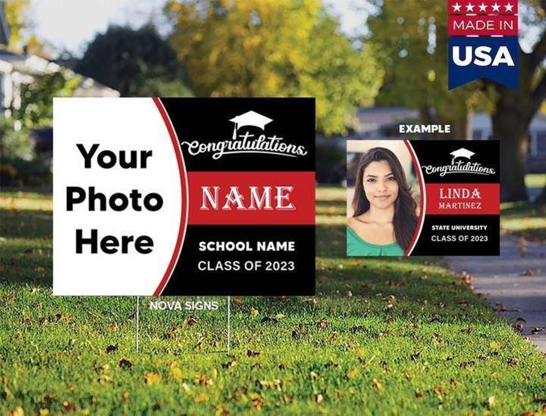 Personalized Graduation / Congratulations Yard Sign Double Sided With H ...