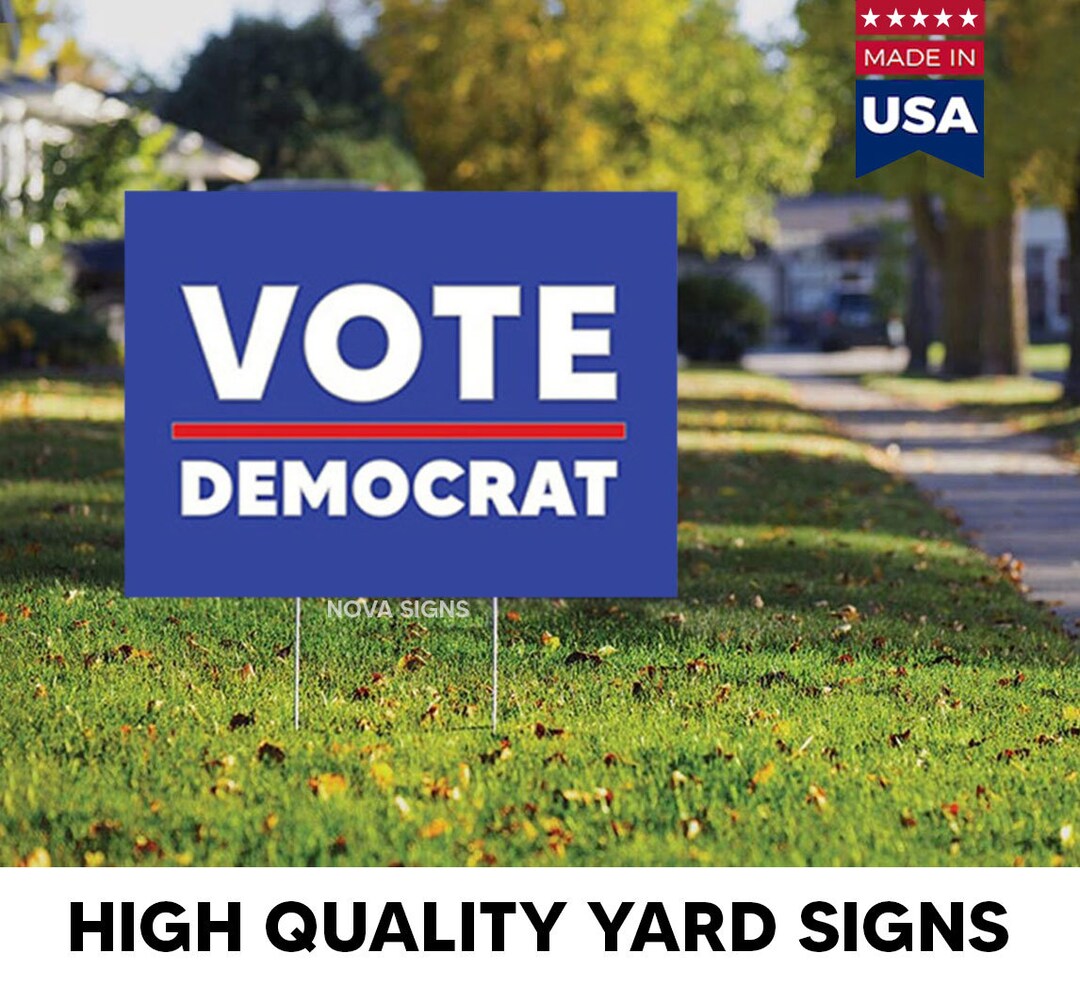 Vote Democrat Yard Sign Double Sided With H-stake (weatherproof) - Etsy