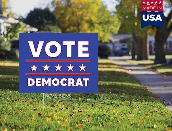 Vote Democrat Yard Sign Double Sided With H-stake - Etsy