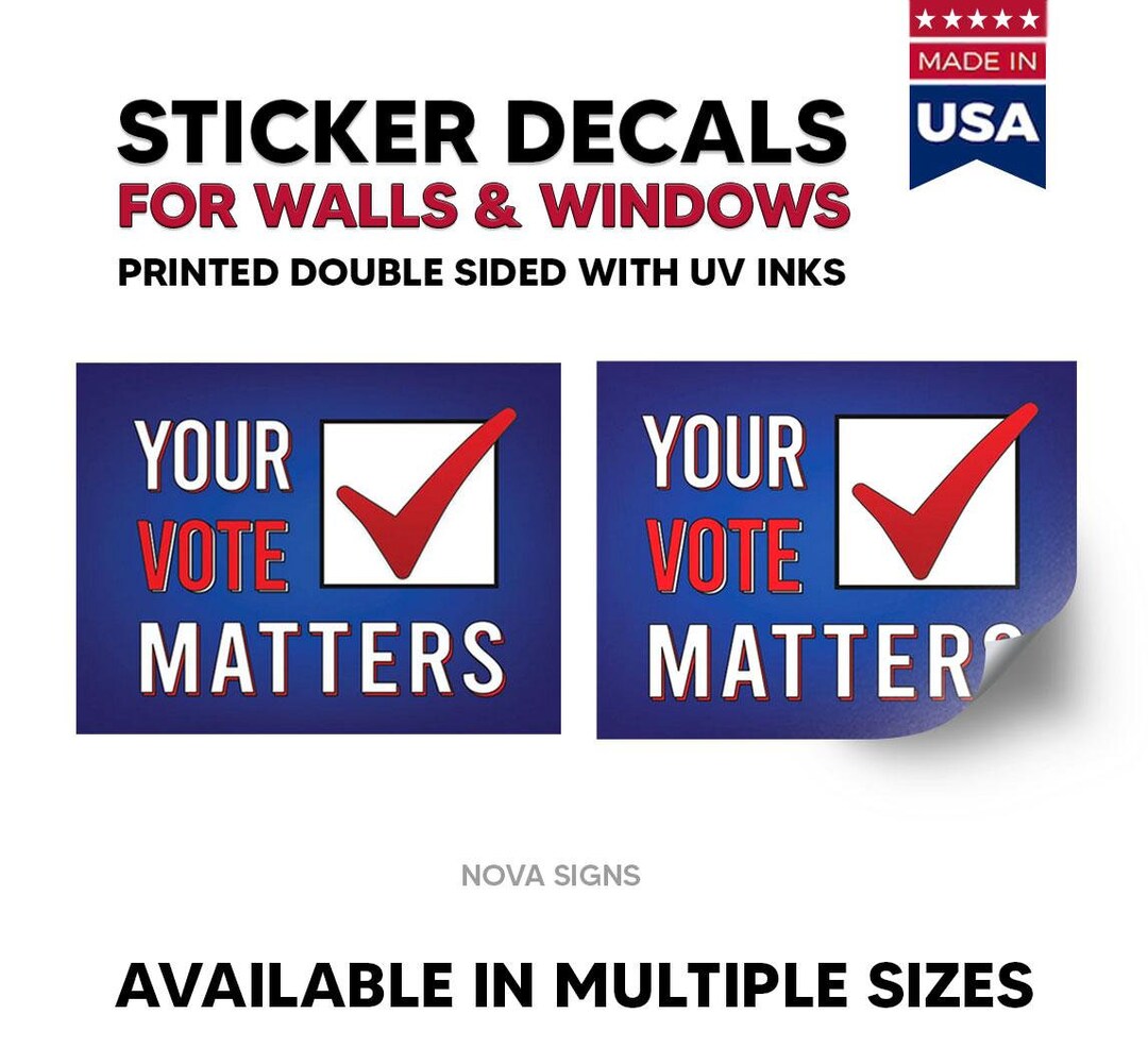 Your Vote Matters Bumper Stickers // Vinyl Window Decals (weatherproof ...