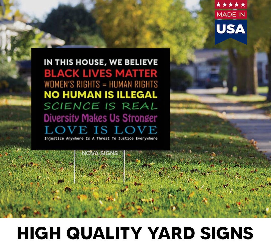 In This House, We Believe Black Lives Matter BLM Yard Sign Double Sided ...