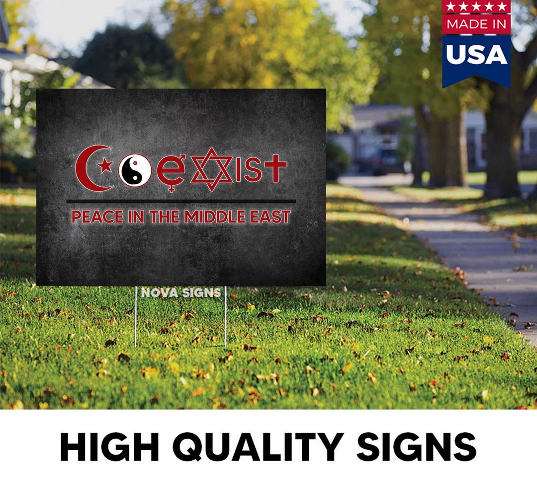 Coexist Peace in the Middle East Yard Sign Double Sided (weatherproof ...