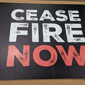 Ceasefire Now Yard Sign With H-stake + 2 Vinyl Decals // Stickers ...