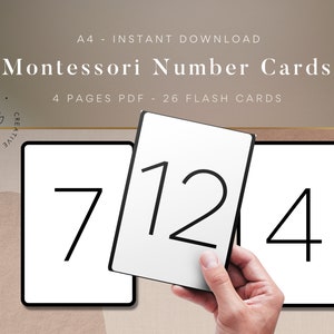Digital Number Flash Cards Montessori Number Printable Flash Cards ...